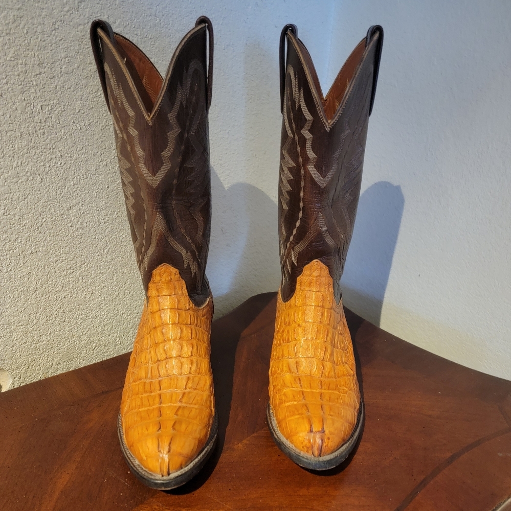Lucchese Mens Alligator Cowboy Boots - Gem